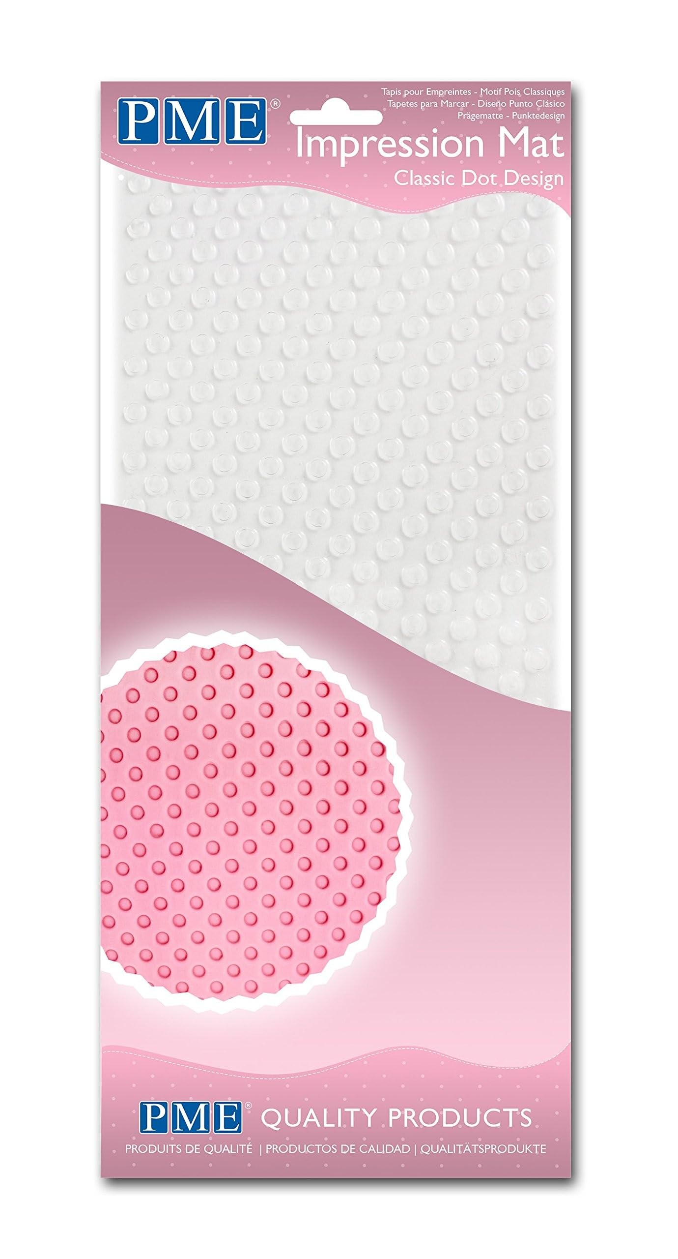 PME Classic Dot Design Impression Mat for Cake Decorating, Standard, Transparent