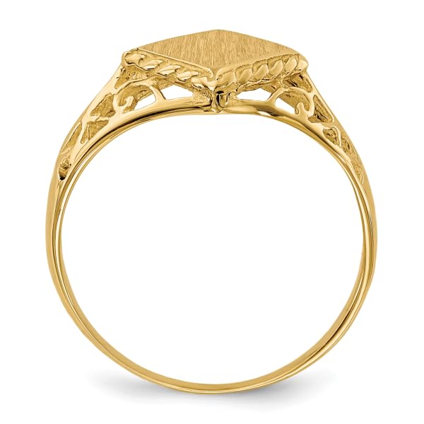 IceCarats 14K Yellow Gold Custom Engraved Signet Ring Handmade Personalized Monogram Initial Letter Band Size 5.25