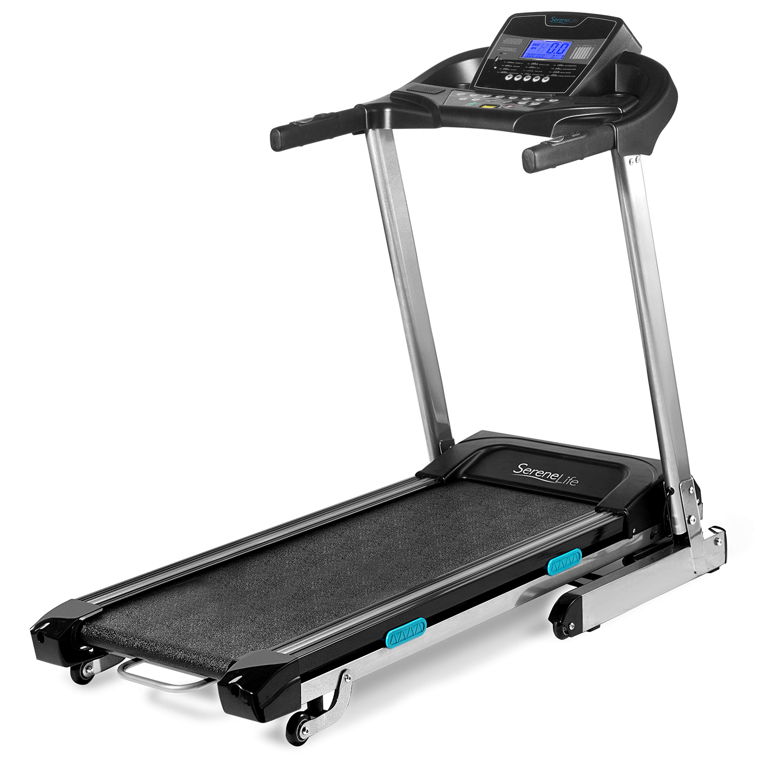 SereneLife Folding Exercise Running Treadmill Machine, Upgraded Electric Motorized Exercise Equipment with 36 Pre-Set Program, 3 Incline Level, Bluetooth Music and App Support for Home Gym or Office
