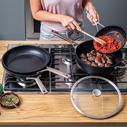 KitchenAid Forged Hardened Hard Anodized PFAS-Free Ceramic Non-Stick, 24 cm Frying Pan, Induction, Oven Safe,Black