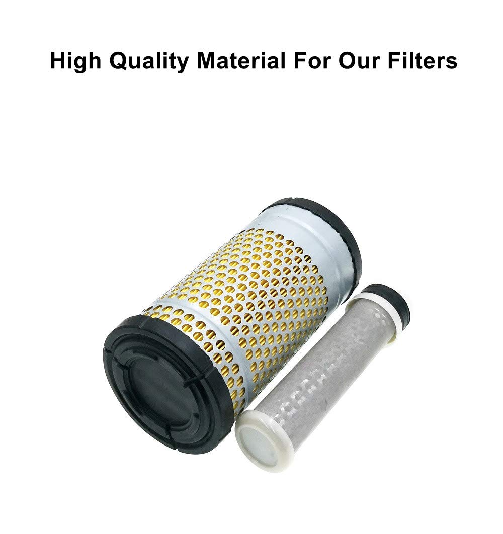 MOWFILL 6C060-99410 Air Filter With 32721-58242 Inner Filter Replace for Kubota K7311-82390 6A100-82630 GA100-82630 Fits B1410 B1610 B2710 B1700 B2100 B2400 B2410 B2630 B3200 B3300 B7300 B7400 B7410