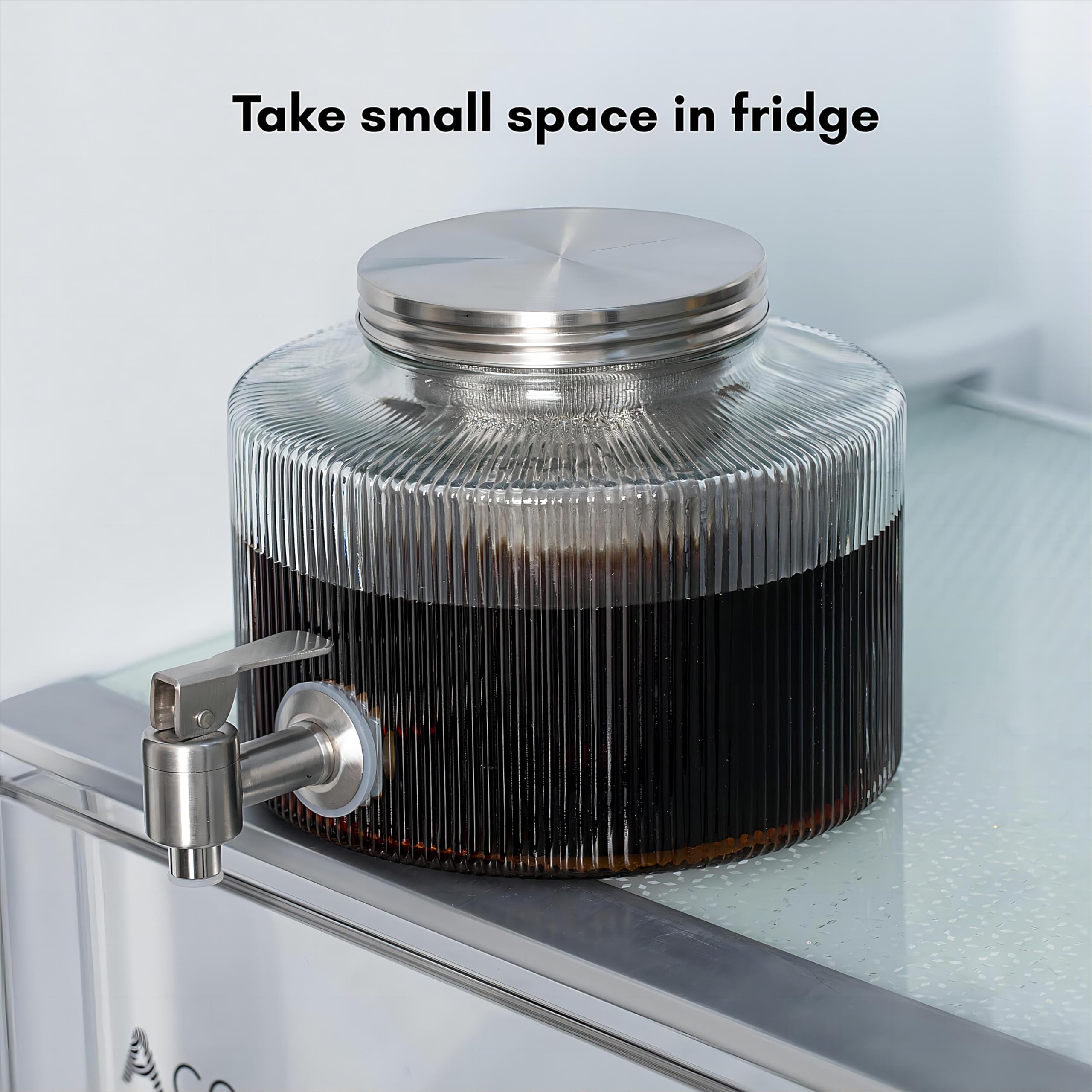 JILLMO Cold Brew Coffee Maker, 64oz Iced Cold Brew Mason Jar Maker with Mesh Filter, Cold Brew Pitcher for Fridge