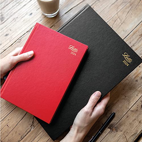 Letts of London Standard Daily Planner, 12 Months, January to December, 2024, Day-Per-Page, A4 Size, 11.75" x 8.25", Black (C10ZBK-24)