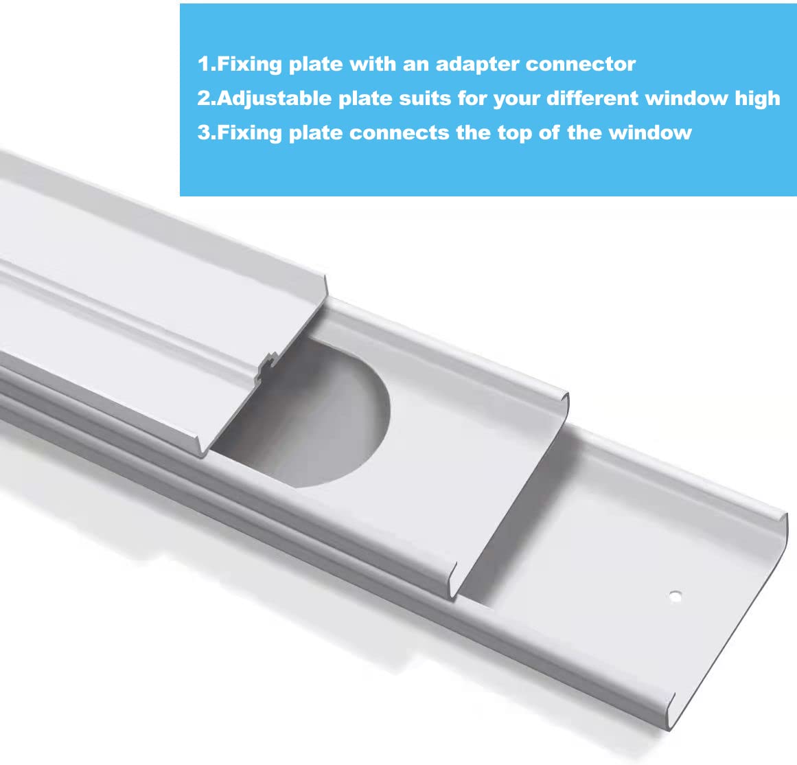 Portable Air Conditioner Window Kit, Portable AC Window Kit Sealing Bracket, Adjustable Length from 17.3 to 62.5 inch, Sliding Window AC Vent Kit Fit for Exhaust Hose with 5.1/5.9 inch Diameter(Grey)