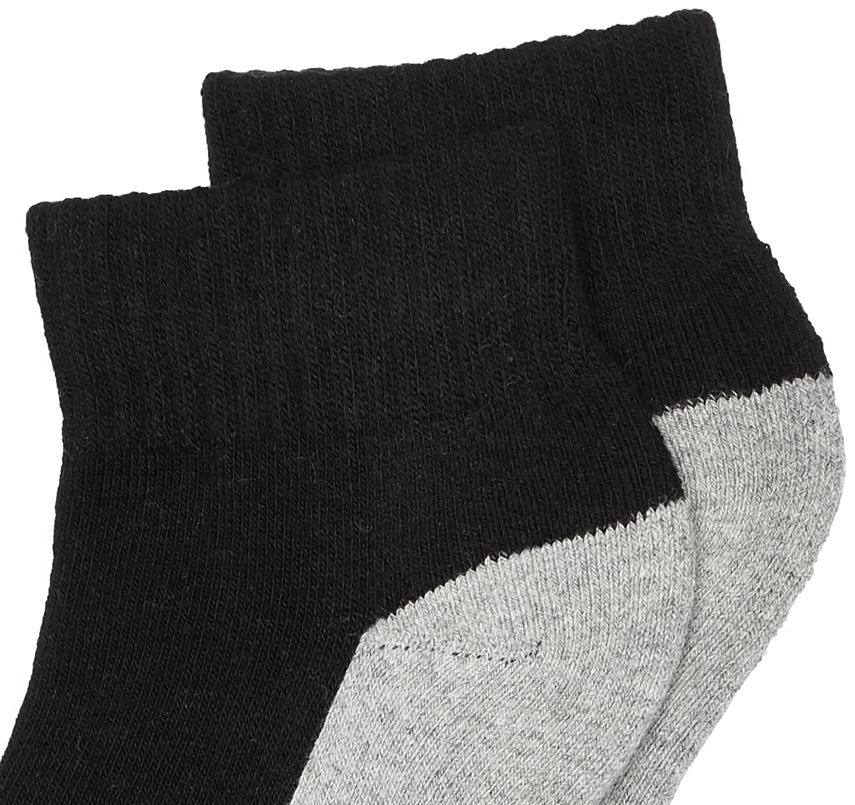 Jefferies Socks Little Boys' Seamless Sport Quarter Half Cushion 6 Pack Socks, Black/Grey, 8-9.5