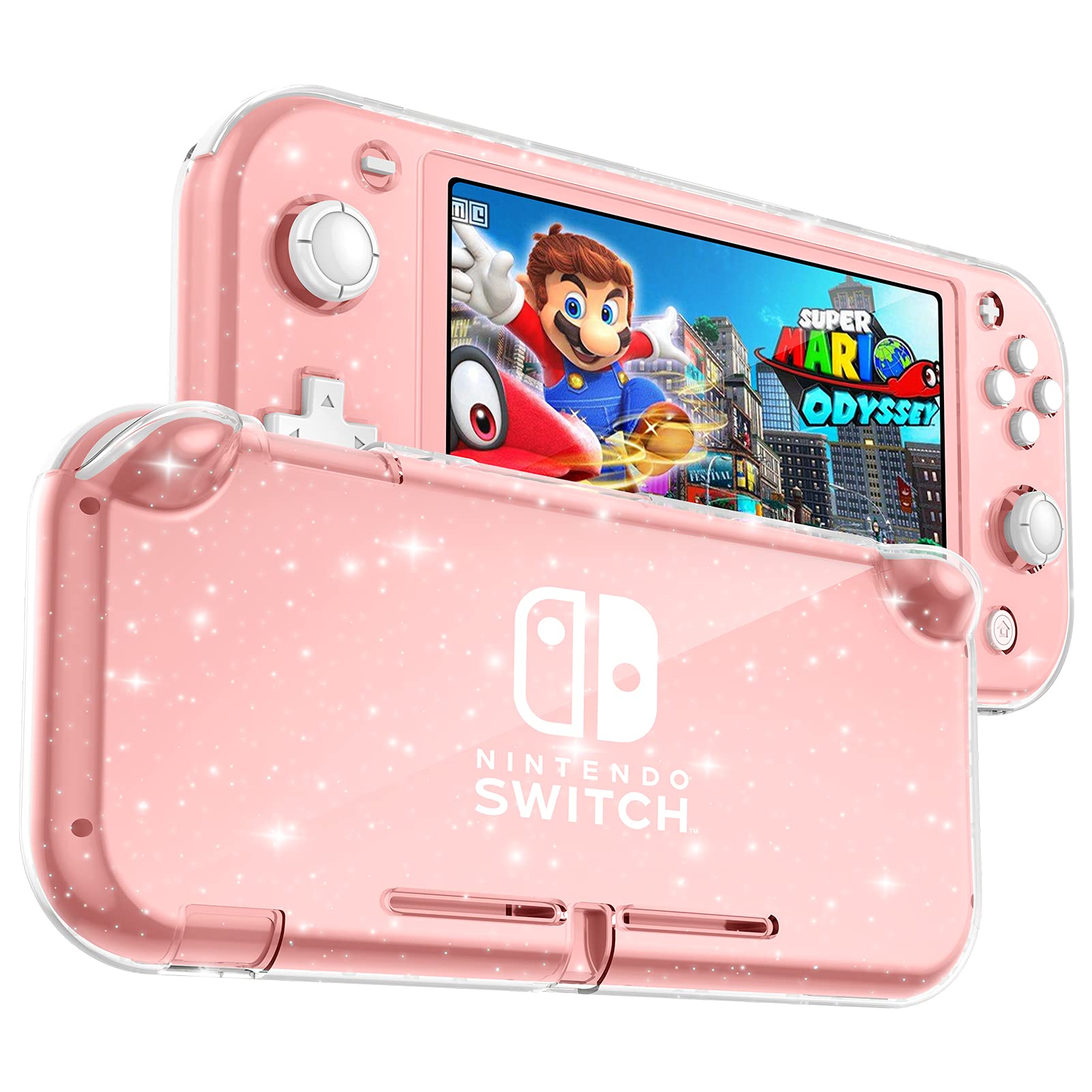 Moxiaomo Protective Case Compatible with Nintendo Switch Lite,Glitter Bling Hard PC Clear Split Cover with Shock-Absorption and Anti-Scratch Design Protective Case-for Nintendo Switch Lite 2019/2020