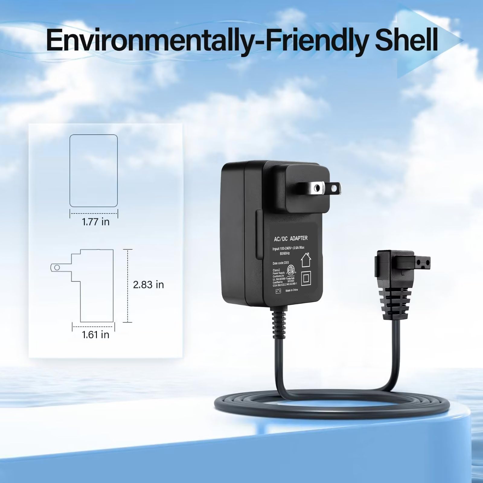 kybate 12.6V 2-Prong AC/DC Adapter Compatible with Aiper Seagull 800 800B SE Cordless Robotic Pool Cleaner Lithium Ion Battery 12.6VDC 1.8A DC12.6V 1800mA Power Supply Cord Cable Wall Charger PSU