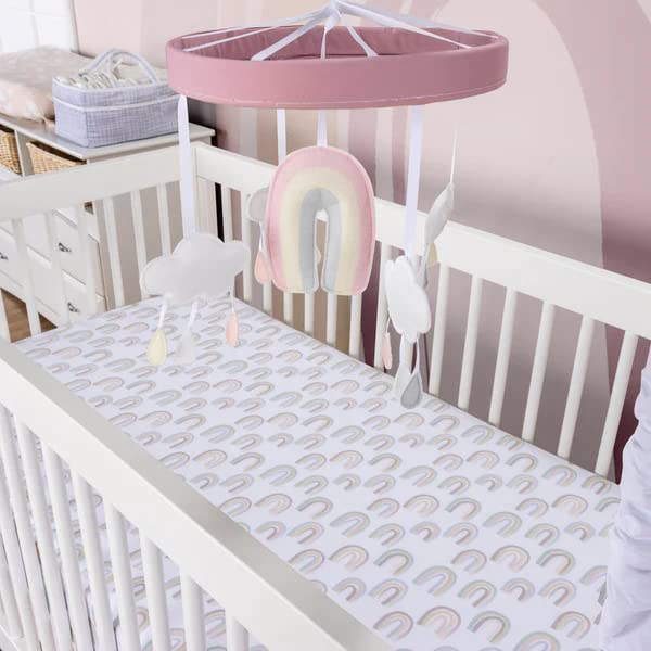 Trend Lab Painted Rainbow 4-Piece Baby Nursery Crib Bedding Set, Includes Quilt, 2 Fitted Crib Sheets, and Crib Skirt