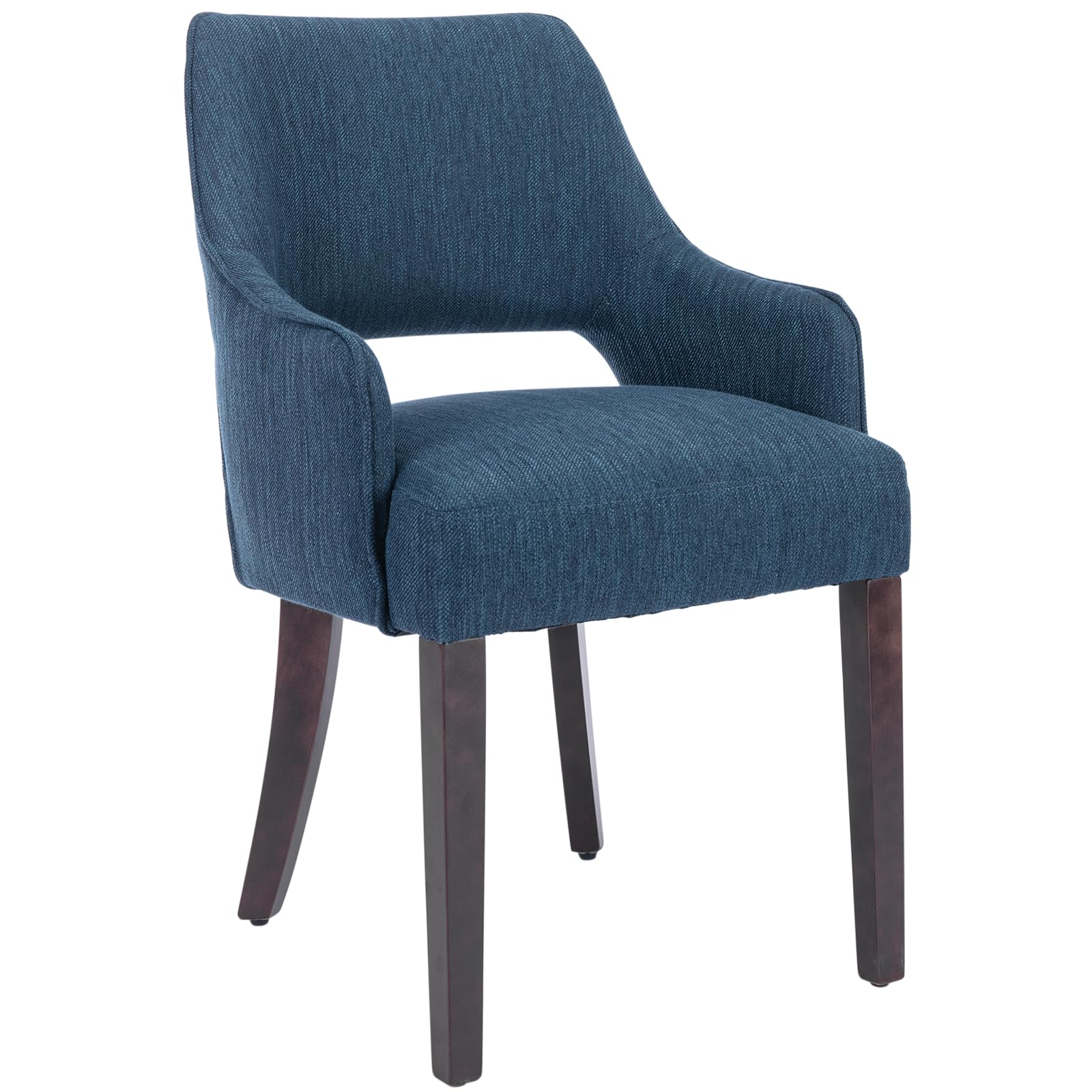 Kmax Fabric Dining Chairs Set of 4 Upholstered Side Chairs Farmhouse Accent Chairs with Open Back Wood Legs for Dining Room Guest Room Restaurant, Cream
