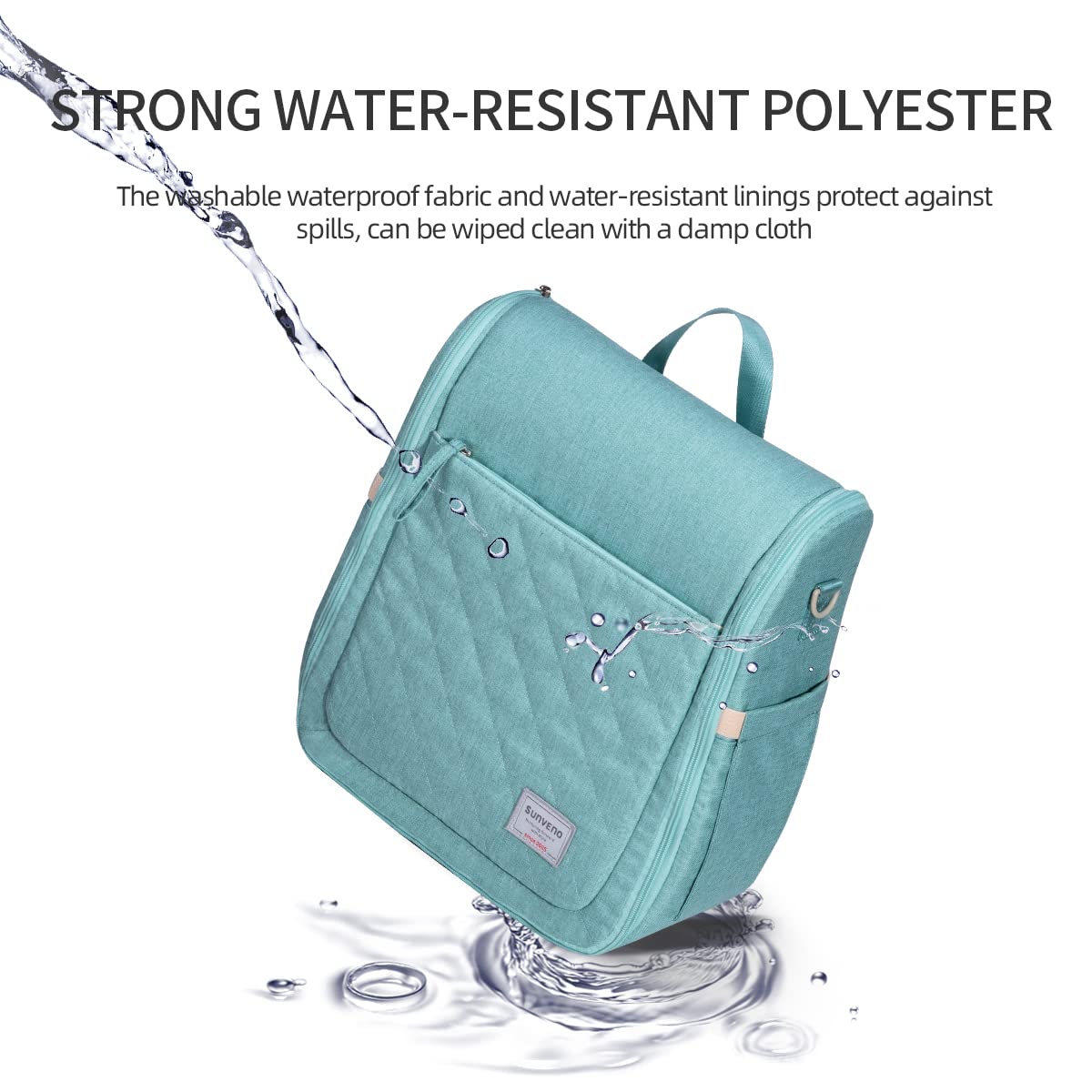 SUNVENO Baby Diaper Backpack Changing Station Bag, Multifunction Large Bags with Cotton Changing Pad, Stylish Travel Back Pack Bag for Moms Dads (Green)
