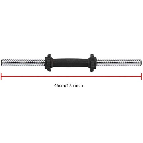 MQQ 2pcs Dumbbell Handles，with Spinlock Collars Weight Lifting Bar 1" Set Fitness Equipment Accessories Rubber Non-Slip Handle Pair Dumbbell Bar Chrome Dumbbell Bars