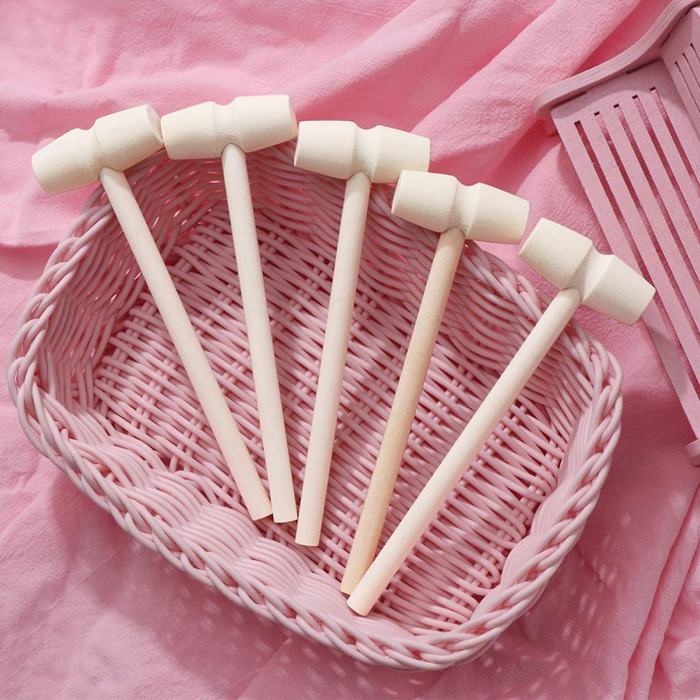 Mini Wooden Hammers Mallet Hammering and Pounding Toys, 24 Pieces