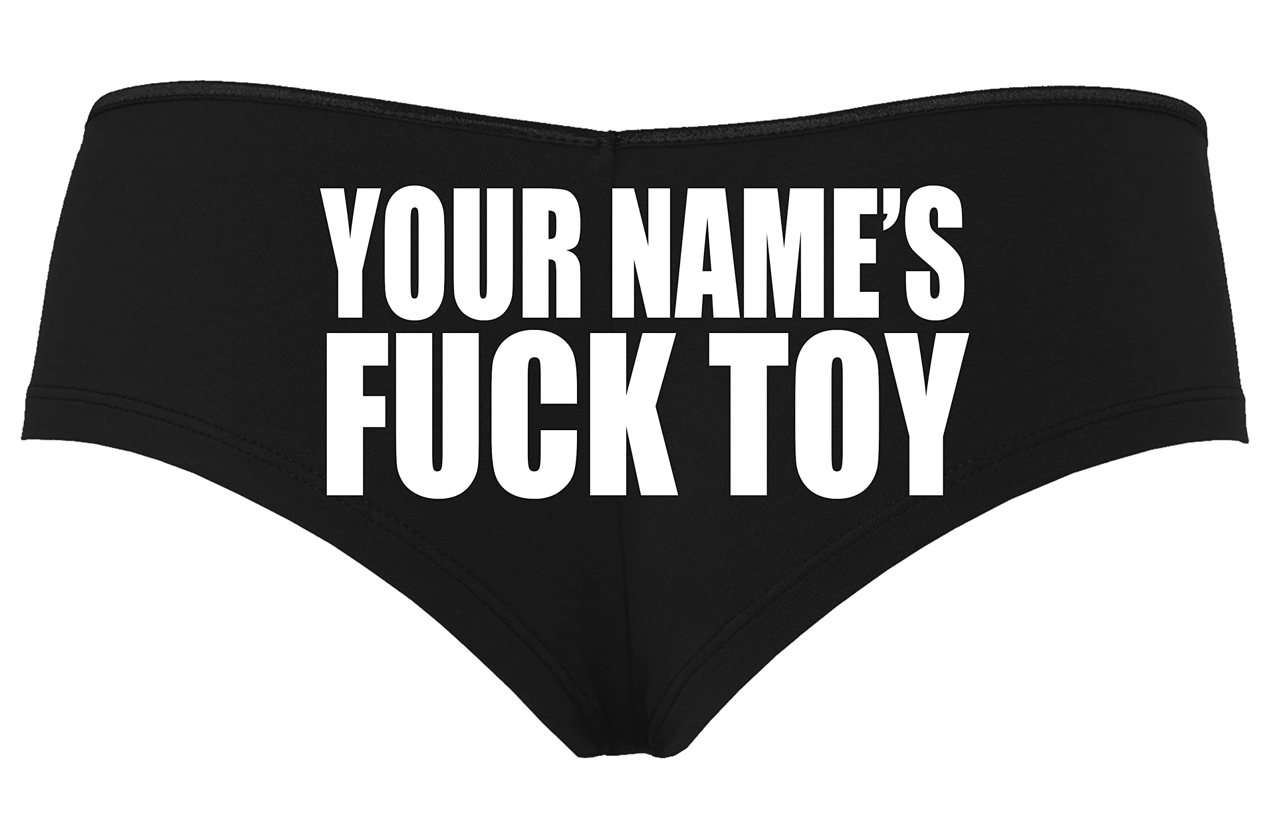 Knaughty Knickers Personalized Fuck Toy Cheeky Panties - Owned Submissive Slave Sexy Boyshort bdsm ddlg cgl (as1, alpha, l, regular, regular) Black