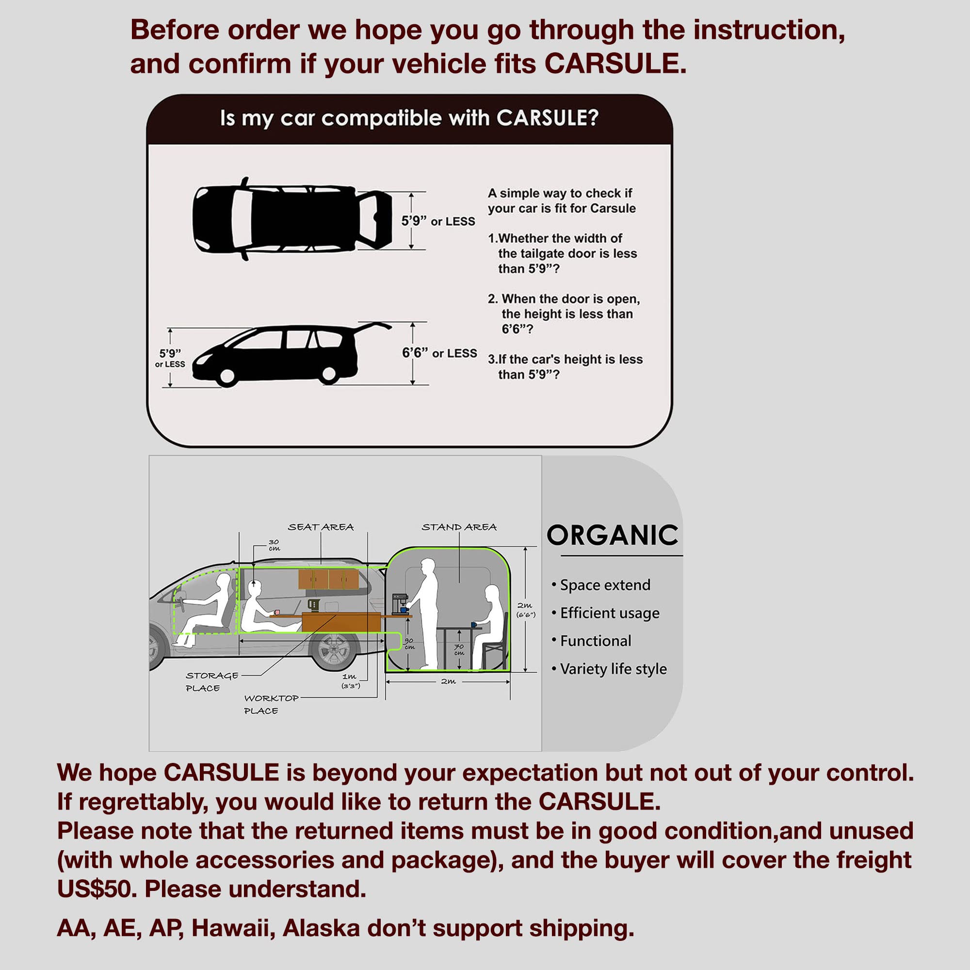 MOGICS Carsule | 2 Person Pop-Up Cabin for Cars | SUV Tent Tailgate