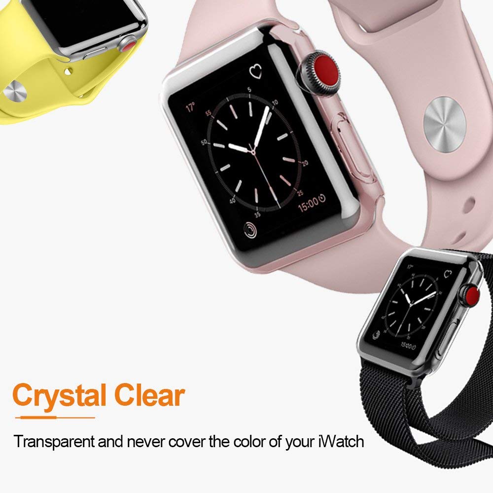Lelong [2 Pack] Case for Apple Watch Series SE/6/5/4 Screen Protector 44mm, Soft TPU All-Around Clear Protective Case Cover for iWatch Series SE Series 6/5/4