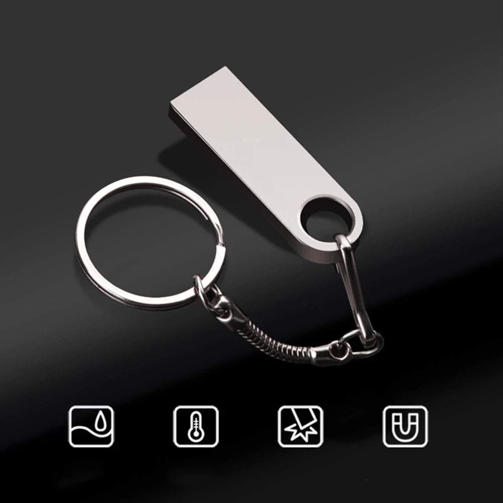 USB Flash Drive 64GB Waterproof Thumb Drive 64GB Metal USB 2.0 Memory Stick with Keychain for Computer/PC/Laptop Data Storage