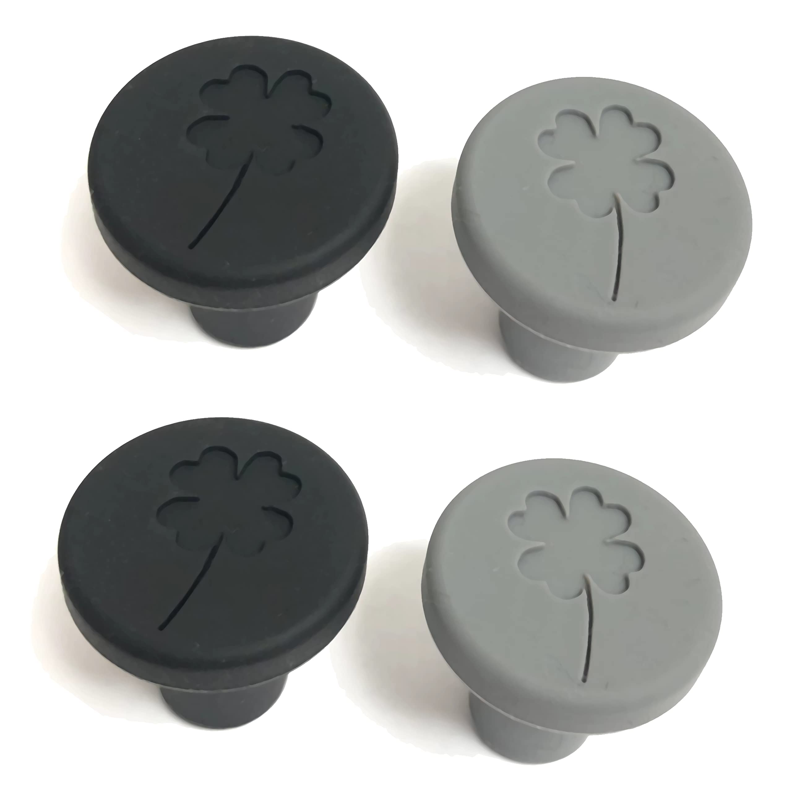 Silicone Wine Stoppers, JCSMARTEC Lucky Clover Design Set of 4 Beer Bottle Cover Caps Saver Sealer, Keep Fresh Tools for Wine Bottles Perfect Gifts for Friends (4)