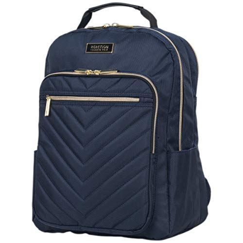 Kenneth Cole REACTION Women's Chelsea Chevron 15" Laptop and Tablet Backpack, Navy