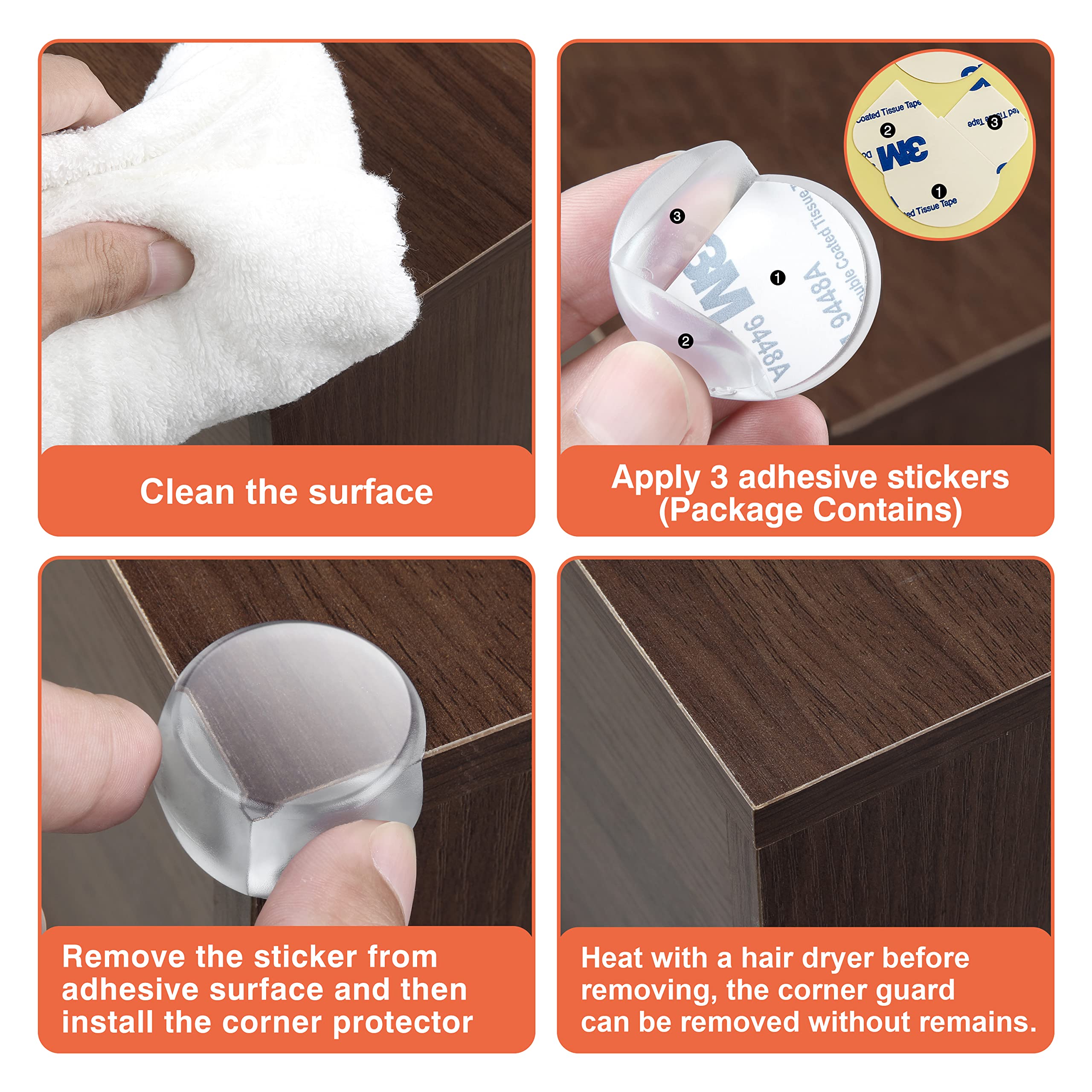 Table Corner Protector Guards for Baby Satety - Furniture Corner Guard & Edge Safety Bumpers, Cover Sharp Furniture,Table Edges and Cabinets
