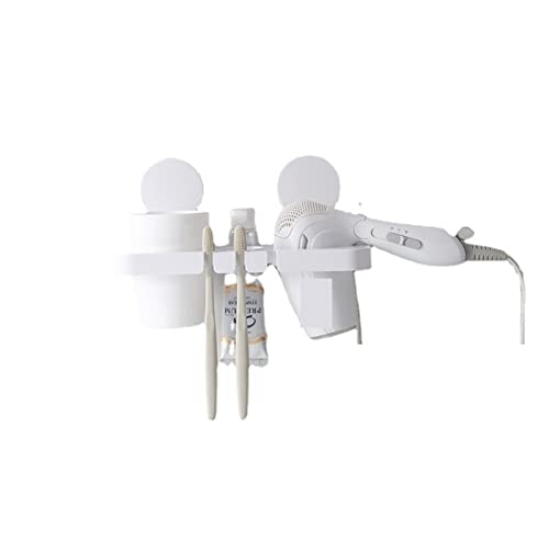 MAJHER Dryer Stand, Bathroom Organizer Storage Rack Hair Dryer Holder Wall Shelf Toothbrush Holder Comb Stand Bathroom Accessories Set