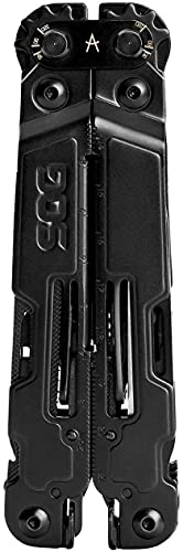 SOG PowerAccess Deluxe All-Around Heavy Duty Stainless Steel Multi-Tool w/Nylon Sheath, Two Knife Blades, Can & Bottle Opener, Black