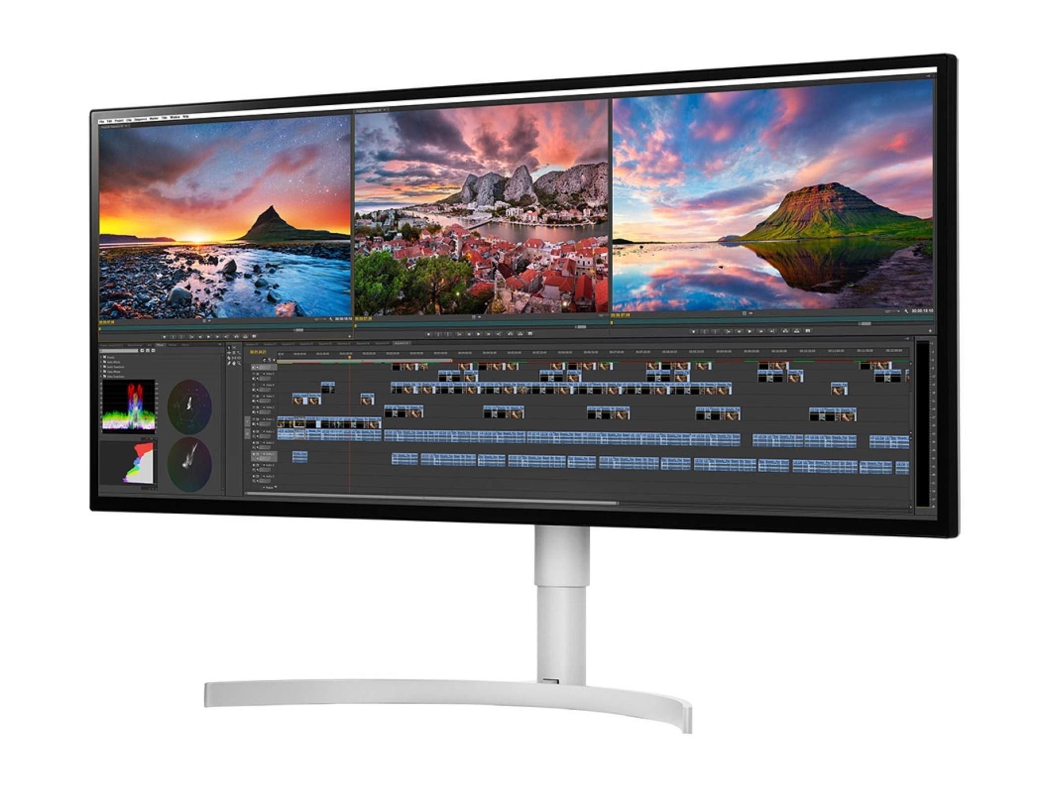 LG 34BK95U-W UltraFine 34" 21:9 5K 2K (5120 x 2160) Nano IPS LED UltraWide Monitor, 600 cd/m² HDR, Thunderbolt 3 / USB Type-C Inputs Black