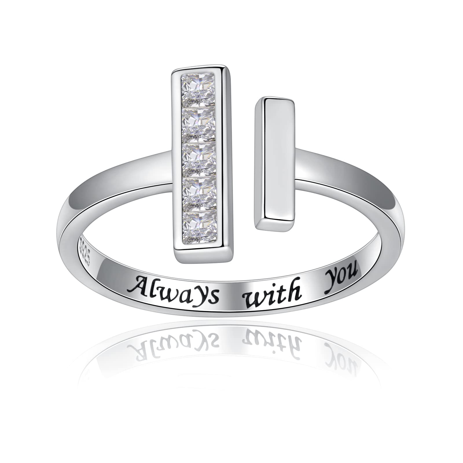 Mother Daughter Thick and Thin Ring: Sterling Silver Thick and Thin Ring Always with You Christmas Jewelry Gifts for Mom Daughter
