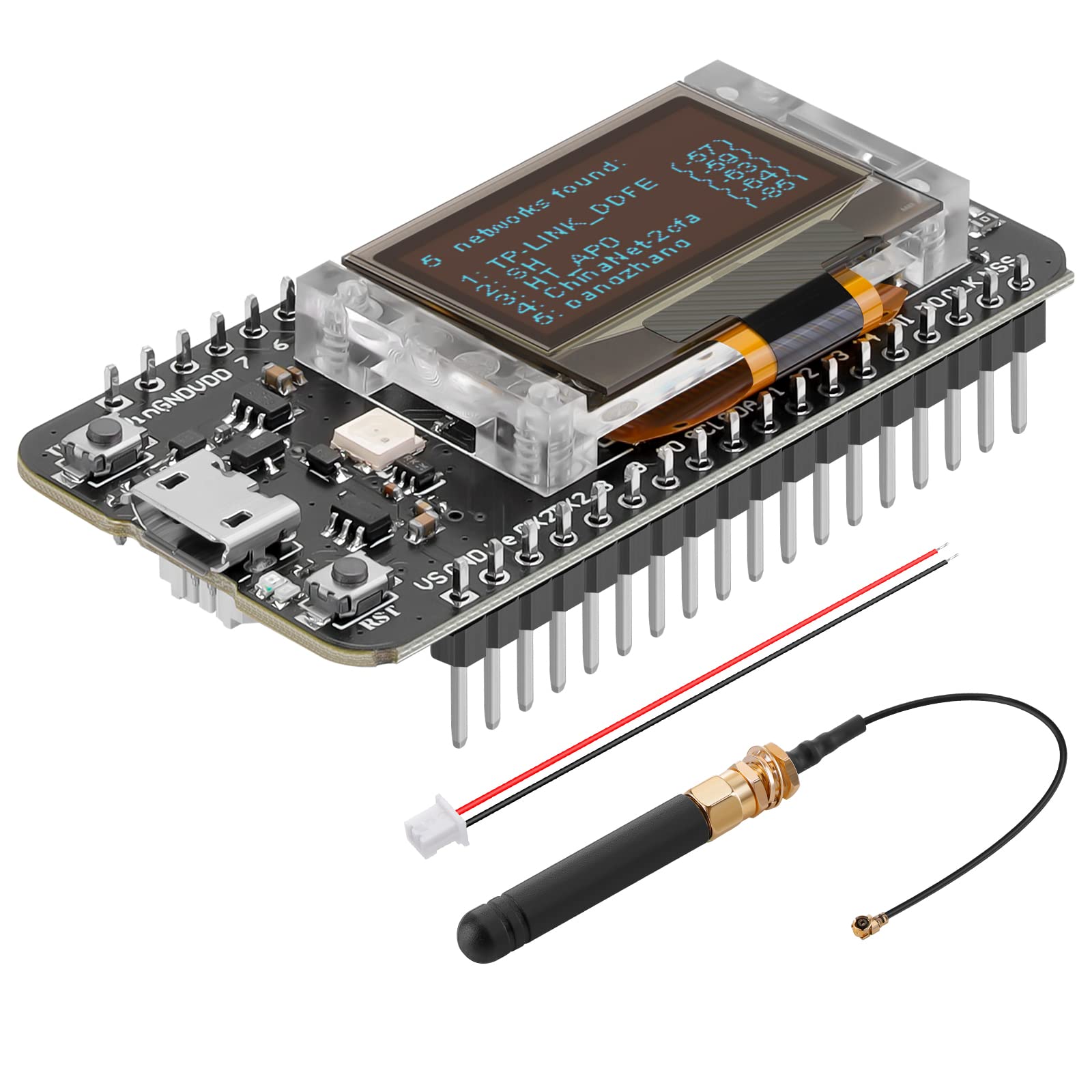 MakerFocus LoRa GPS Module LoRaWAN 863 928mHz Development Board LoRa Kit Ultra Low Power Design CP2102 SX1262 ASR6502 Chip with 0.96 inch OLED Display and Antenna for Ar duino and Intelligent Scene
