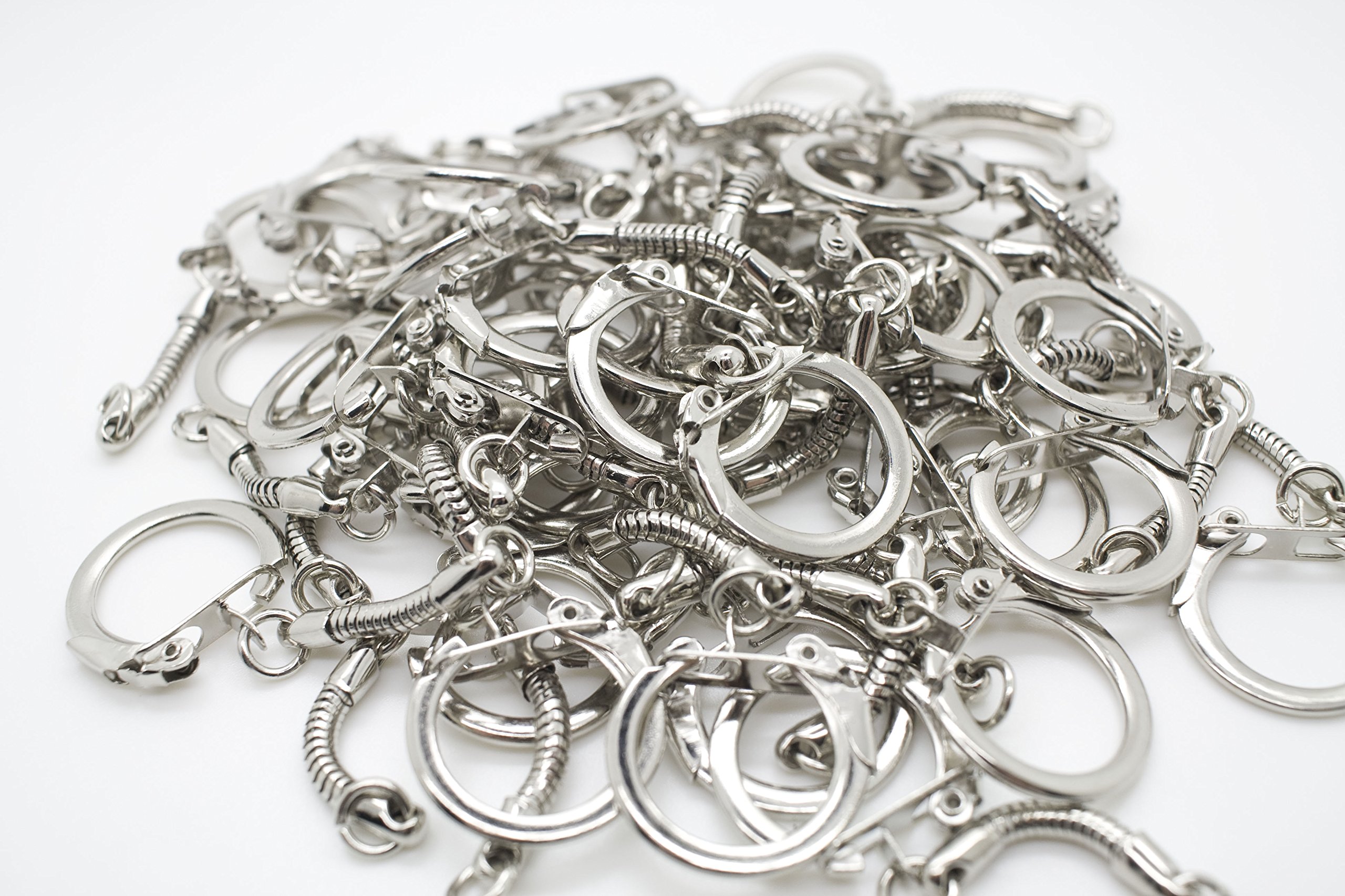 Key Chains Snake Chain with Snap End and Jump Ring for Craft Findings - Pack of 50