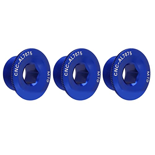 Raguso M19 Crank Screw, Rustproof 3pcs Bike Crank Cover Screws for Road Bikes(Blue)