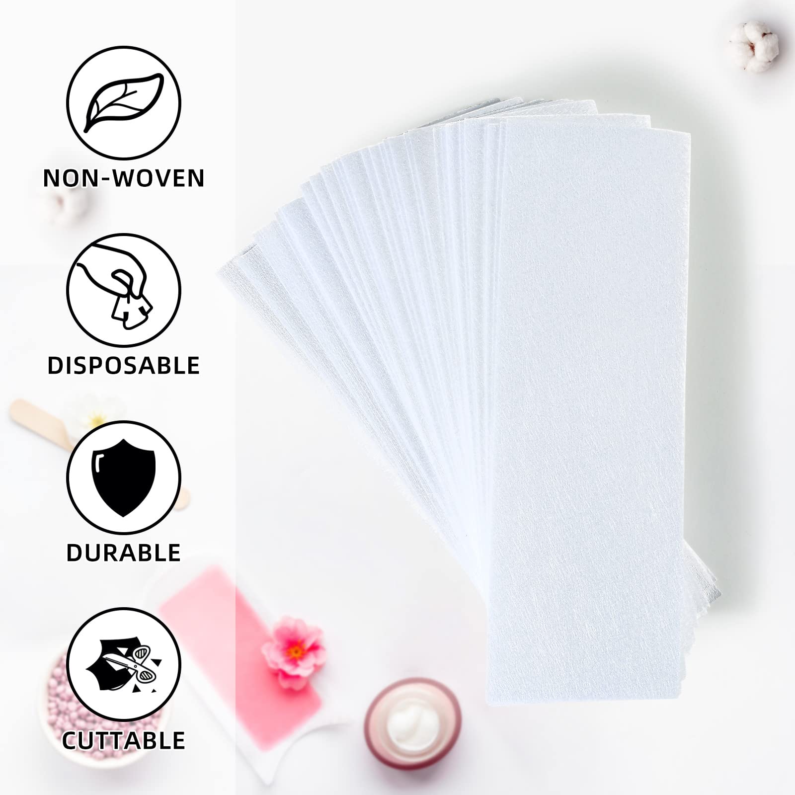 Roll on Wax,4 Pack Wax Roller Kit with Wax Warmer & 200 Wax Strips & Wax Cleanser Kit,Home Rose & Milk Roller Waxing Kit for Women Hair Removal, Waxing kit Roll On for Sensitive Skin Legs Beth lee