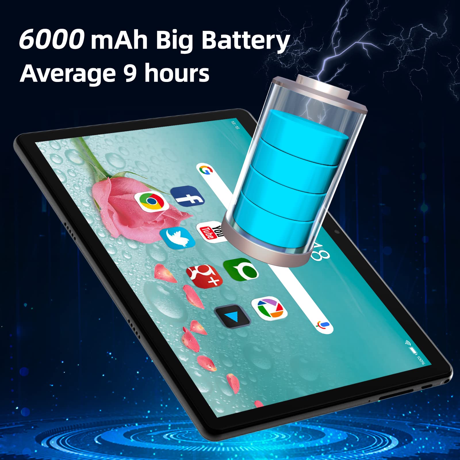 Tablet 10.1 inch Android 11 Tablet Latest Update Octa-Core Processor with 64GB ROM+4GB RAM Storage, Dual 13MP+5MP Camera, WiFi, Bluetooth, GPS, 512GB Expand Support, IPS Full HD Display WiFi Tablet