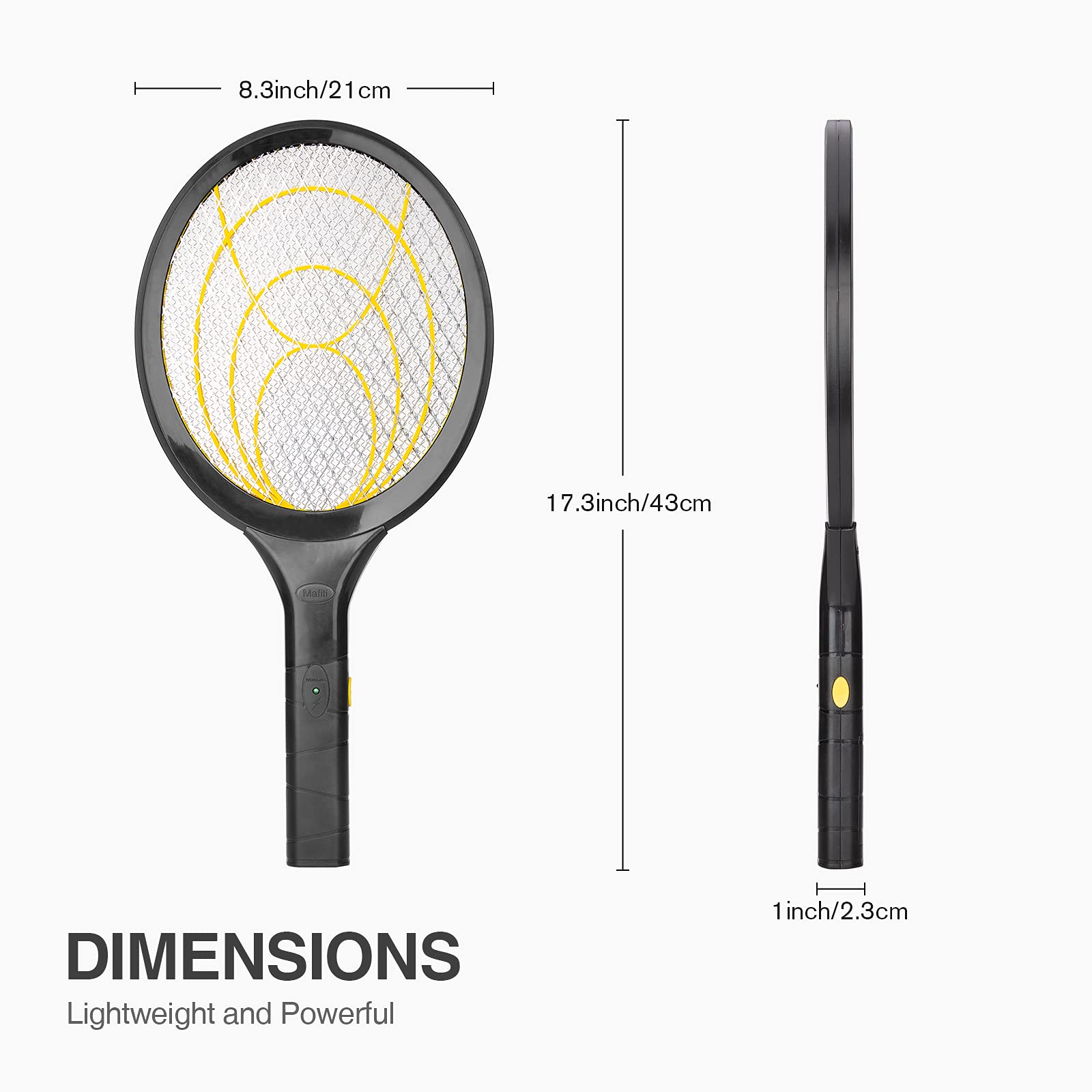 mafiti Electric Fly Swatter Fly Killer Mosquito Zapper Bug Zapper Racket for Indoor Outdoor 2AA Batteries not Included