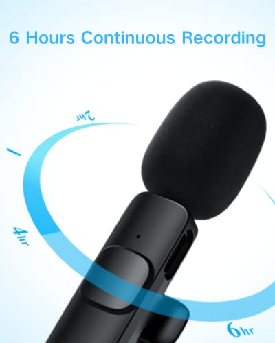 Ponovo Wireless Lavalier Microphone Compatible with iPhone, Dual Mini Lapel Mic for Phone Video Recording, Wireless Clip On Microphone for TikTok YouTube Live Stream Vlog