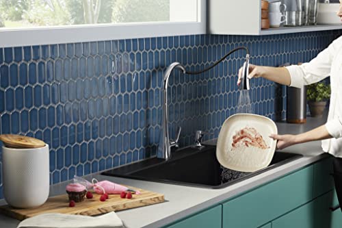 KOHLER R26281-SD-CP Maxton Touchless Pull-Down Kitchen Faucet with Soap Dispenser, Kitchen Sink Faucet with Pull Down Sprayer, Touchless Activation Faucet, Polished Chrome