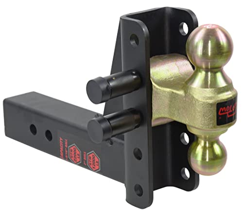 TOPTOW 64381 Adjustable Trailer Tow Hitch with Dual Ball 2" & 2-5/16", 6-1/2" Drop, 2-1/2" Solid Receiver, 22,000lbs Capacity…