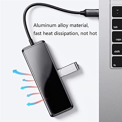 SURURA USB-C Hub,6 in 1 Multiport USB-C Docking Station with 4K HDMI, 3 USB 3.0 Ports, SD/TF Card Reader, USB Splitter Adapter