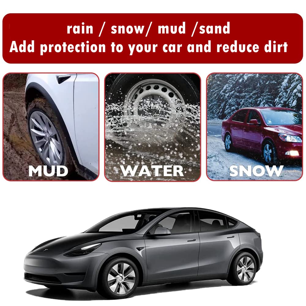 Pedigree Tesla Model Y Mud Flaps Splash Guards Fender Tesla Model Y Accessories Set of 4 ( No Need to Drill Holes 2021 Upgraded)