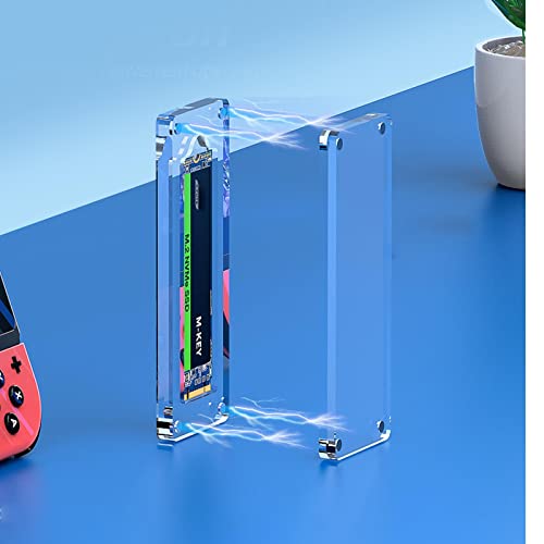 SuTL M.2 2280 SSD Protector Case | Anti-Shock Acrylic Protection SSD for Desktop Holder with 1 Slot,Clear Acrylic for M.2 2280 Solid States Drive Anti-Static with 1 Slot