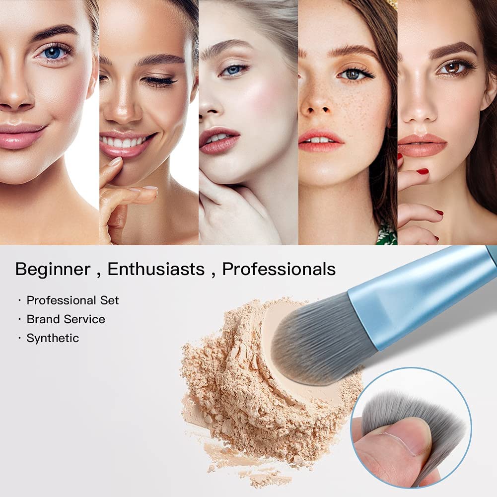 Makeup Brushes,WeChip 8pcs Mini Makeup Brush Set Premium Synthetic Foundation Brush Powder Concealers Brush Eyelash Eye shadow Eyebrow Brush Lip Brush