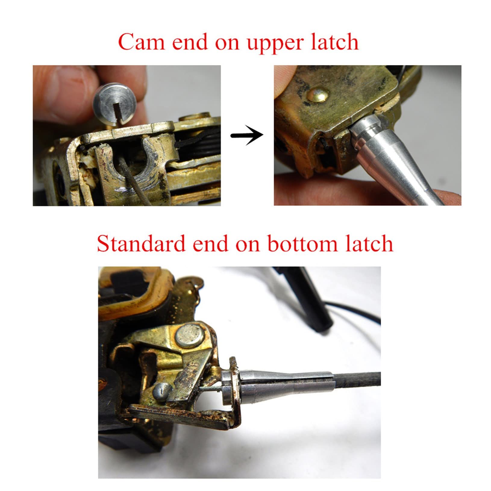 Lelecar Door Cable Repair Kit with Cam Piece for Ford F-Series E-Series Ranger Expedition Excursion Navigator Latch Lock Handle(8 Ends for 4 Cables)