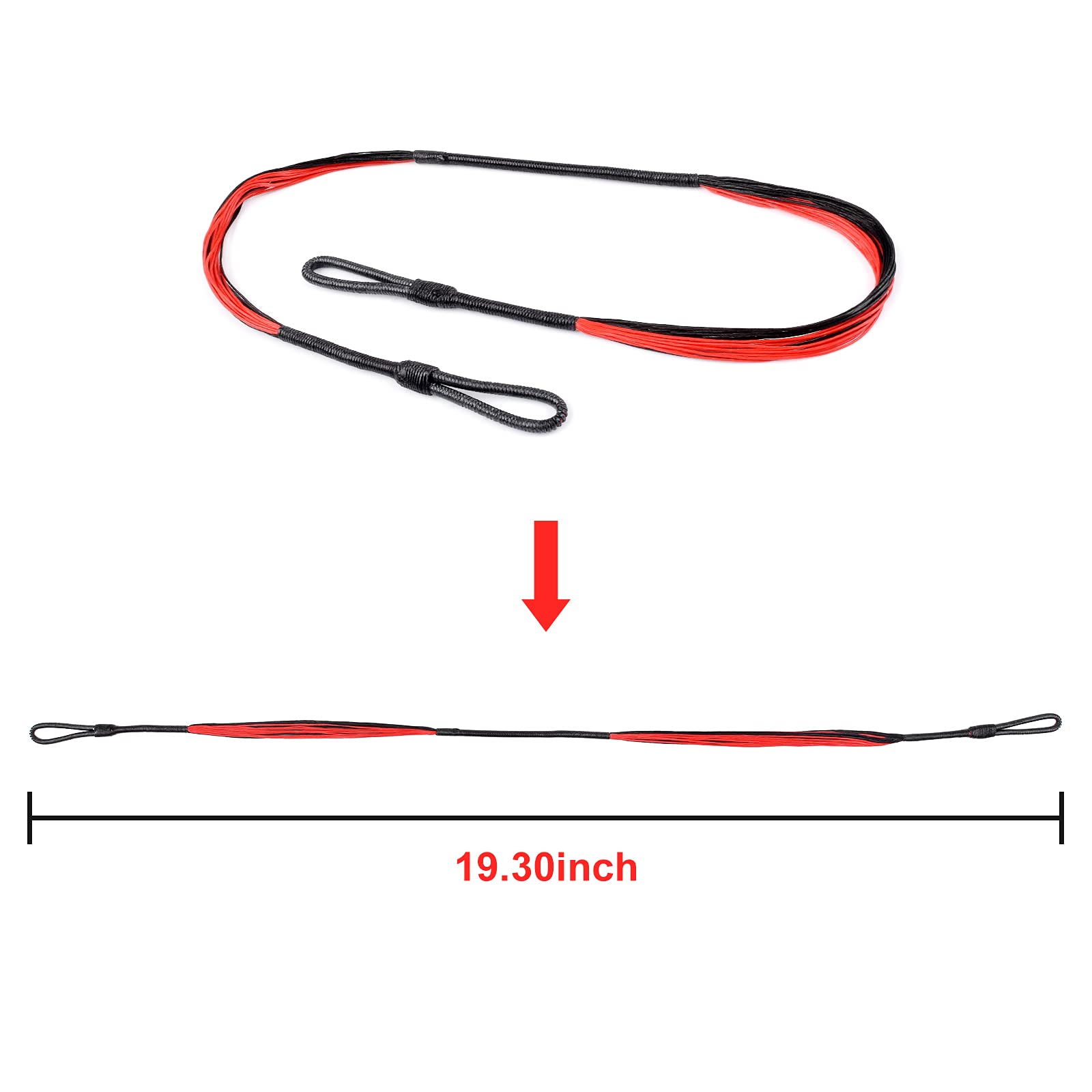NBCGGS 19.3" Cobra Adder String Replacement Crossbow R9 Cobra Adder Crossbow String,20 Strands HMPE 1600D,Red