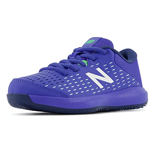 New Balance Kid's 696 V4 Tennis Shoe, Victory Blue/White, 5 Big Kid