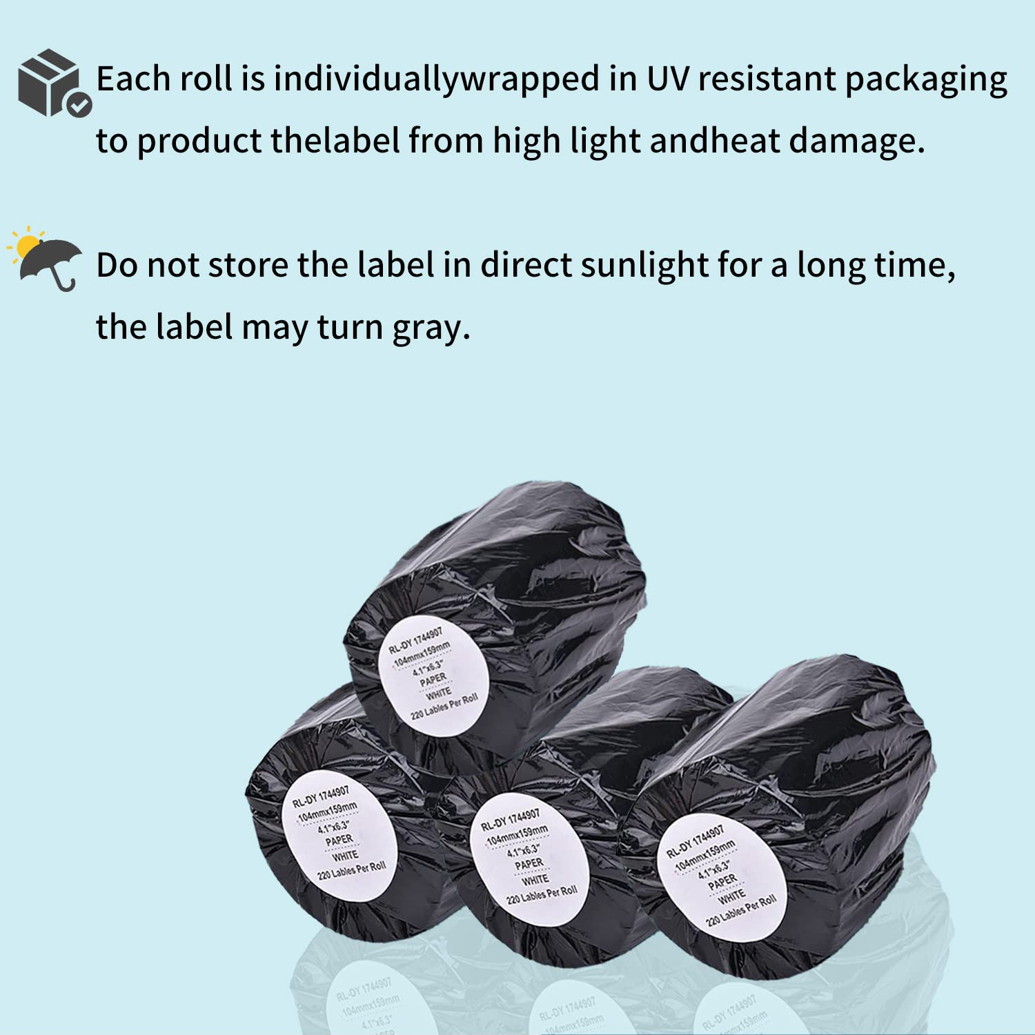 LEMERO Direct Thermal 4XL shipping label Compatible with DYMO LabelWriter 4XL 1744907 4x6 thermal labels, Compatible with DYMO 4XL, Zebra, Rollo, MUNBYN, Strong Adhesive, 220 Labels/Roll (4 Pack)