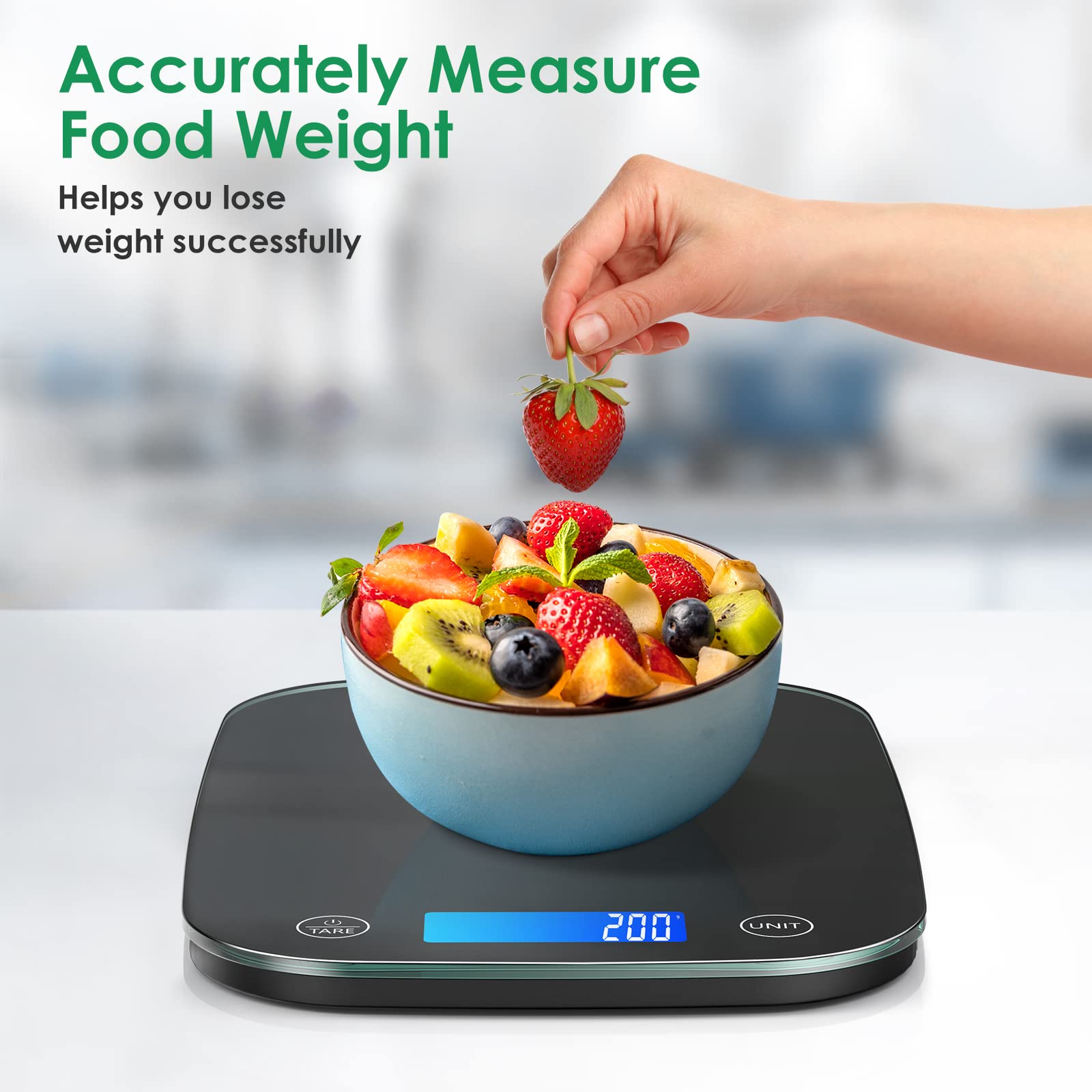 Nicewell Digital Food Kitchen Scale, Scale for Food Ounces and Grams, 22lb/10kg Scale for Cooking, Baking (Black)