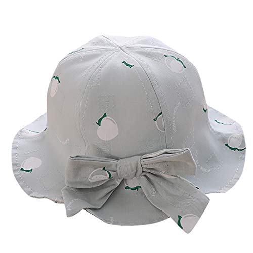Kids Sun Hats Bucket Cap Princess Sunscreen Fruit Hat Summer Sun Kids Protection Bow Kids Hat Green