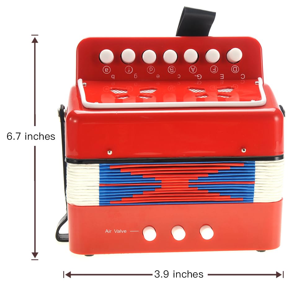 Kids Accordion Musical Instrument For Children, Beginner Friendly, Lightweight Easy to Learn Music, Kids Learning Instrument 10 Keys Control