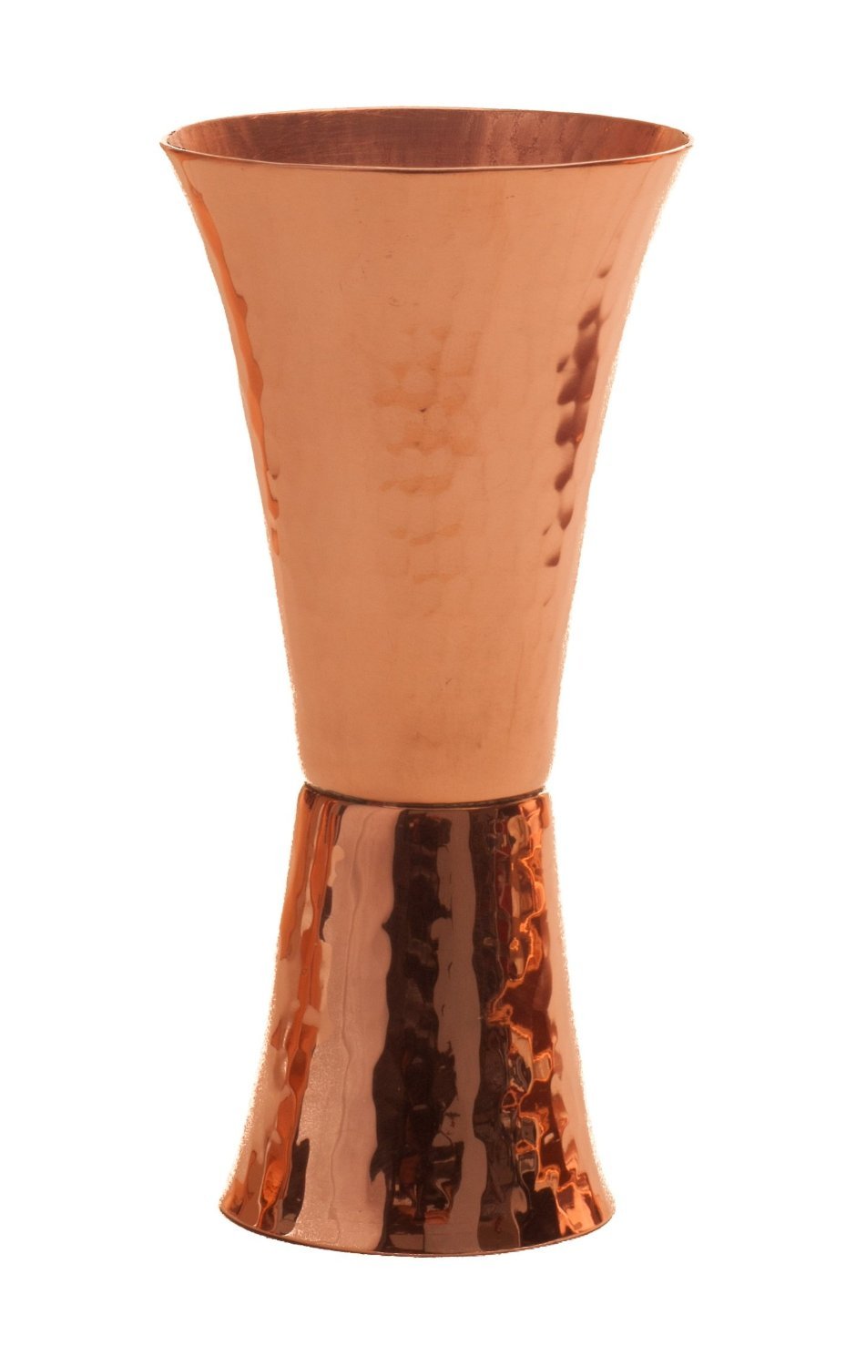 Sertodo Copper Double Sided Jigger, 1 oz and 2 oz Measured Shots, Hand Hammered 100% Pure Copper, Single