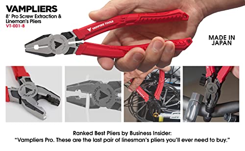 VAMPLIERS 8" PRO Linesman Screw Removal Pliers. Professional Grade Combination Pliers. Heavy Duty Screw Extracting Tool. Remove any Damaged/Specialty Screws & Fasteners. Made in Japan: VT-001-8