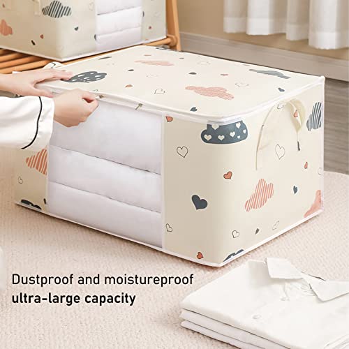 Vetitkima Storage Bags for Clothes, Comforter Storage Bag Folding Organizer Bag for King/Queen Comforters, Pillows, Blankets, Bedding/Quilt, Blanket, Duvet